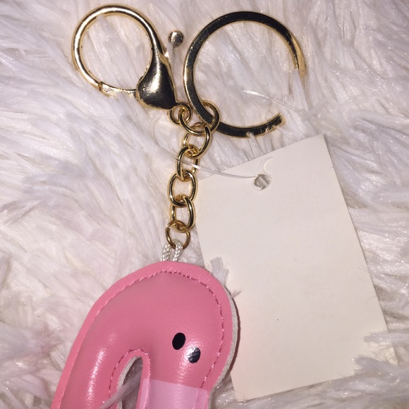 Accessories | Faux Fur Flamingo Key Chain Fur Pom Poms Key Ring | Poshmark